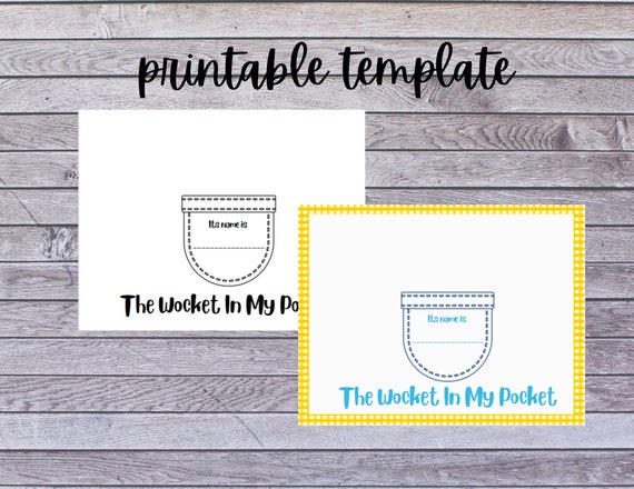 Wocket in My Pocket Printable Template | Etsy
