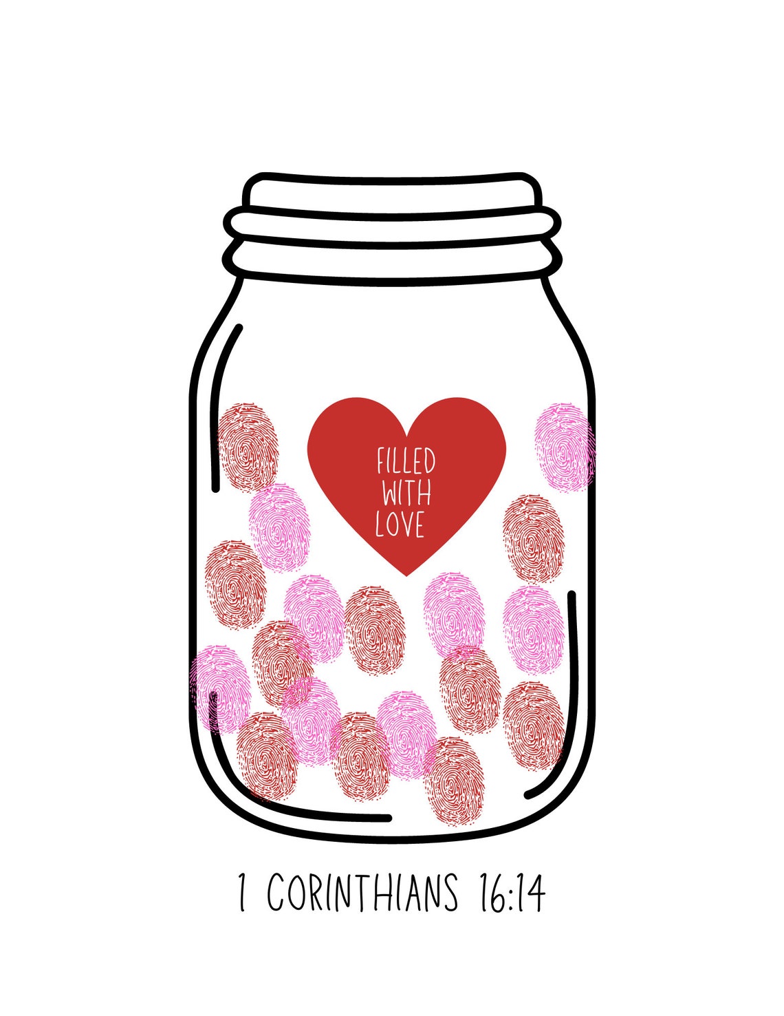Valentine Fingerprint Craft - Etsy