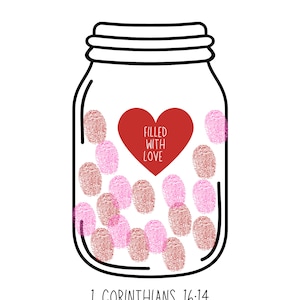 Valentine Fingerprint Craft - Etsy