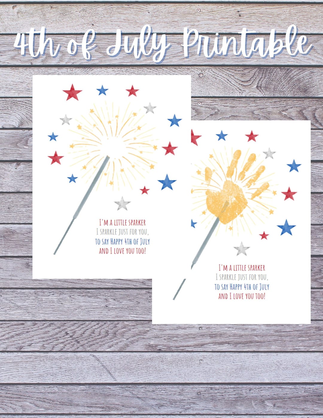 Sparkler Handprint Template - Etsy