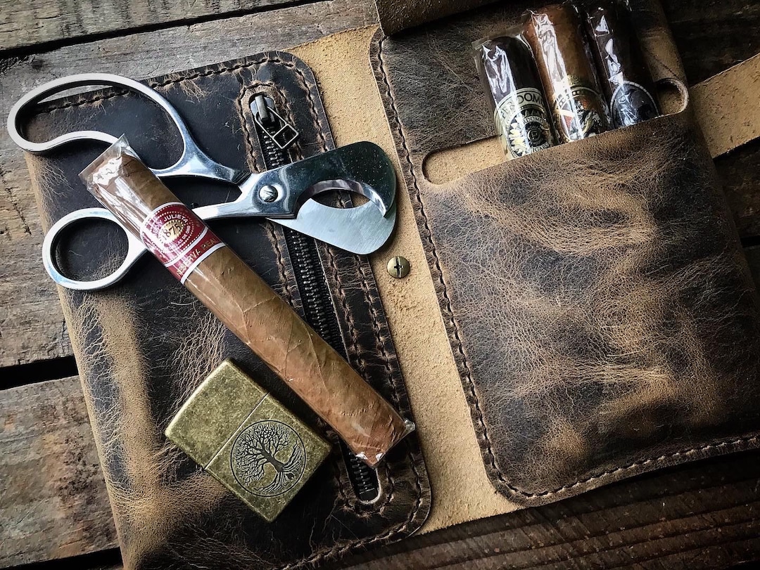 Leather Cigar Book / Cigar Case / Cigar Pouch - Etsy