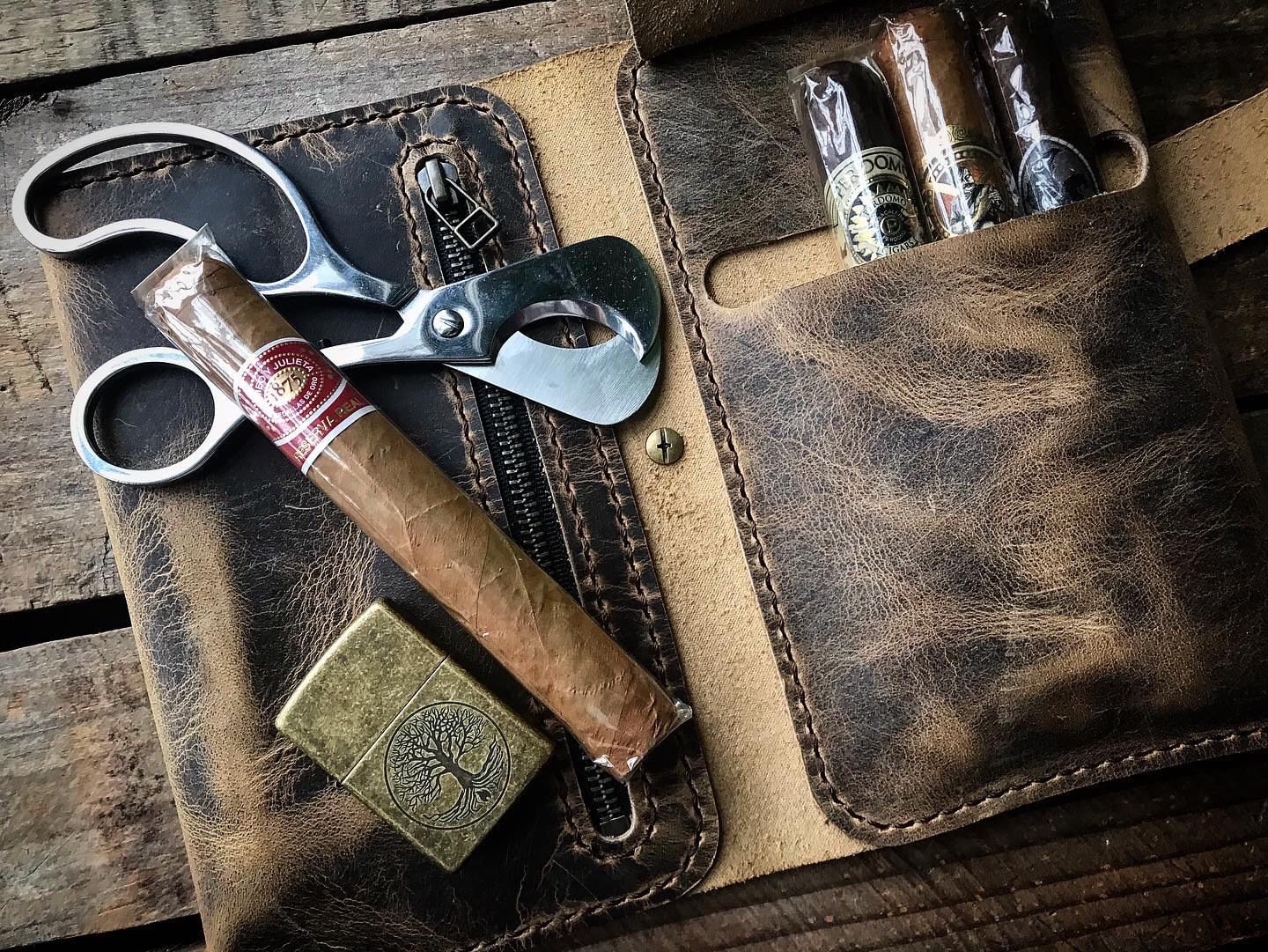 Leather Cigar Book / Cigar Case / Cigar Pouch - Etsy
