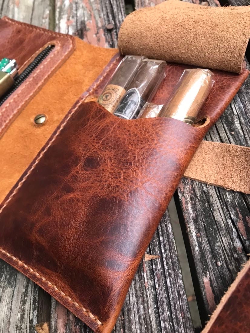 Leather Cigar Book / Cigar Case / Cigar Pouch - Etsy