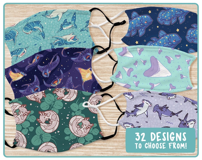 Cute and Comfortable Ocean Creature Face Mask // Unisex Mouth - Etsy