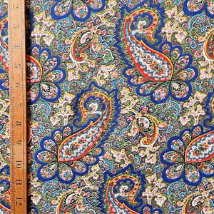 1970’s Vintage Paisley Cotton Fabric. Dressmaking, Yardage, Sewing ...