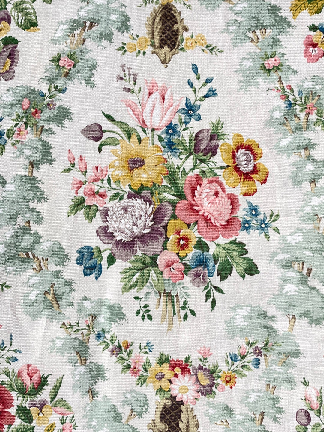 1950’s Sanderson Floral Linen Union Interiors Fabric. Chatsworth ...