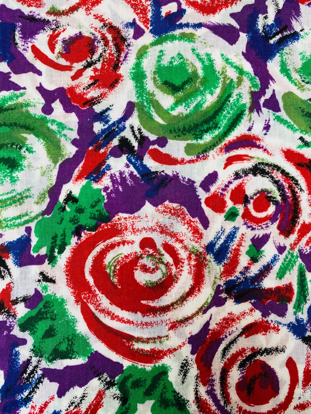 1980’s Floral Cotton Dressmaking Fabric. Sewing Projects. Yardage - Etsy
