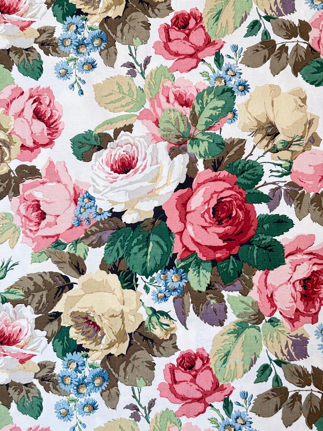 1950’s Sanderson ‘chelsea’ Floral Cotton Interiors Fabric. Cabbage ...