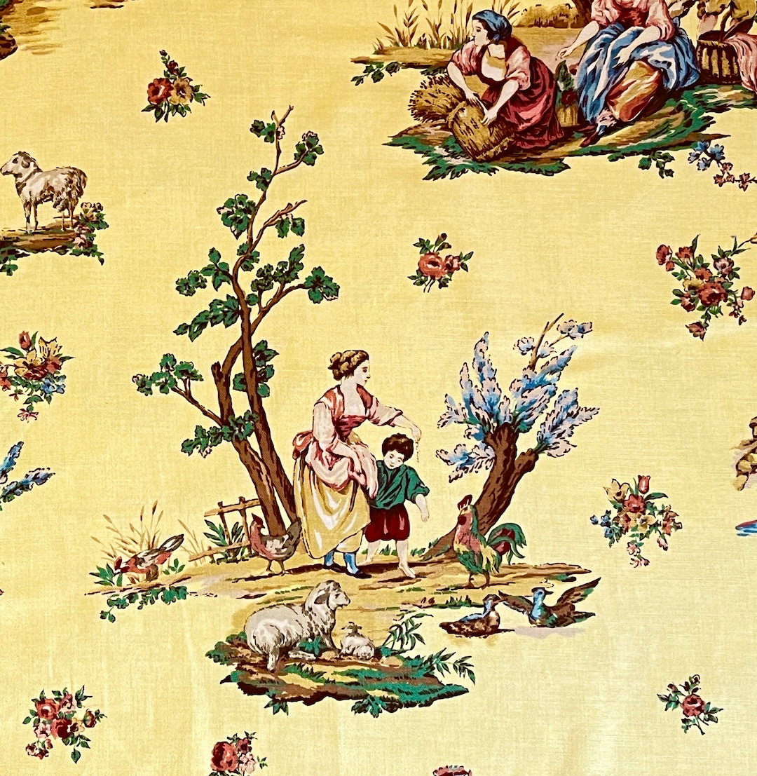 Schumacher Le Toile Du Marche Fabric: Pastoral Cotton Linen Blend - Etsy