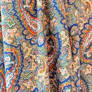 1970’s Vintage Paisley Cotton Fabric. Dressmaking, Yardage, Sewing ...