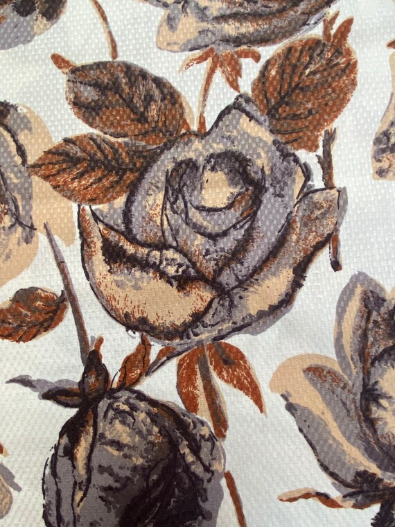 1950s Big Painterly Roses Cotton Fabric - Etsy
