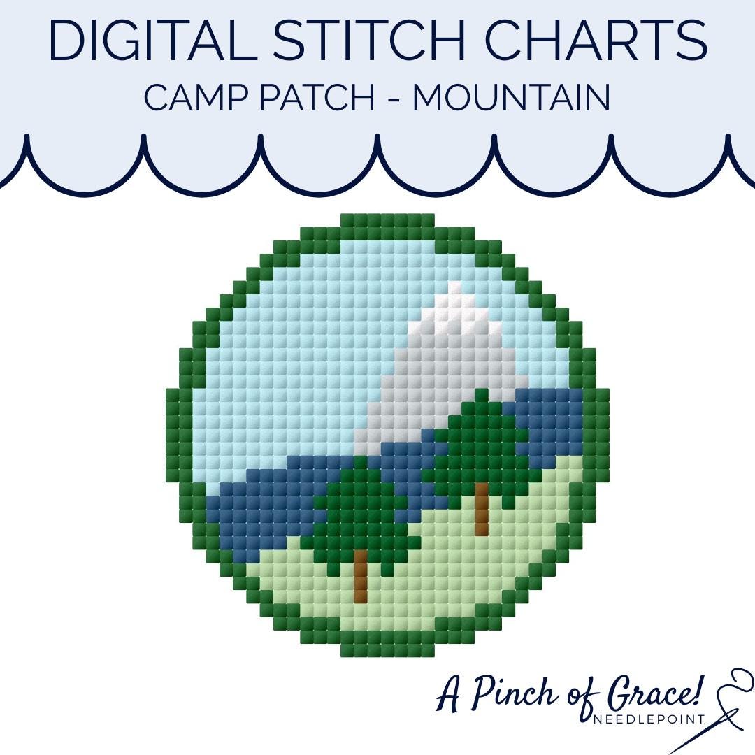 Digital Stitch Chart, Hand Painted Needlepoint Canva, Needlepoint Stitch Chart, Cross Stitch ...