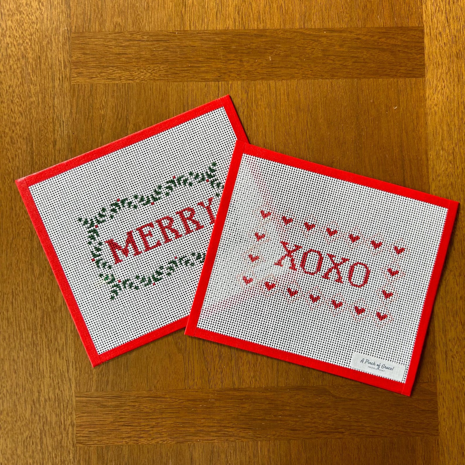Merry Door Hanger, Hand Painted Needlepoint Canvas, Needlepoint ...