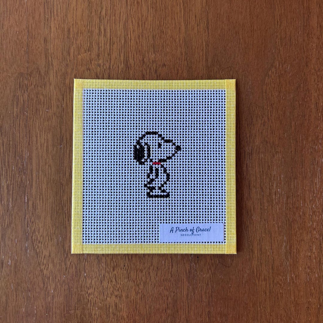 Hand Painted Needlepoint Canvas, Mini Snoopy, Needlepoint Ornament - Etsy