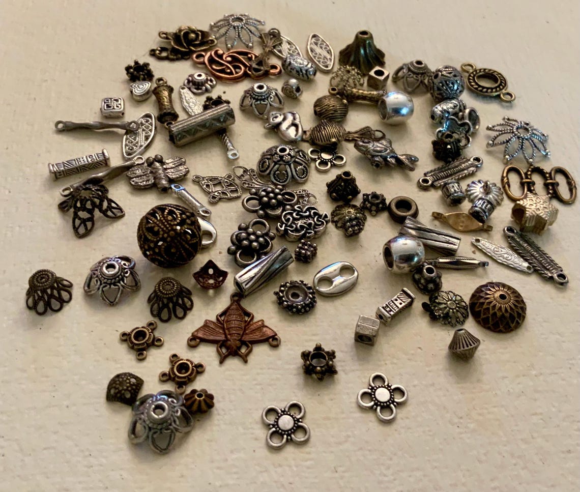100 Bead Caps, Beads and Connectors - Etsy