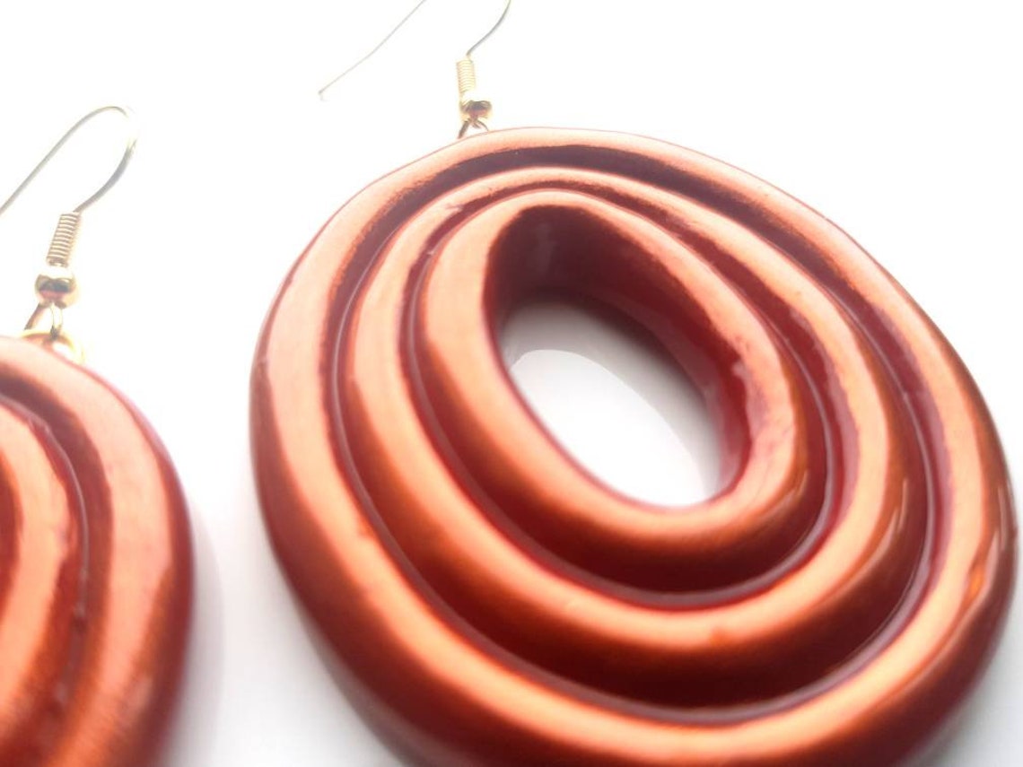 Colour Me Copper Hoop Earrings Copper Coloured Earrings Post - Etsy