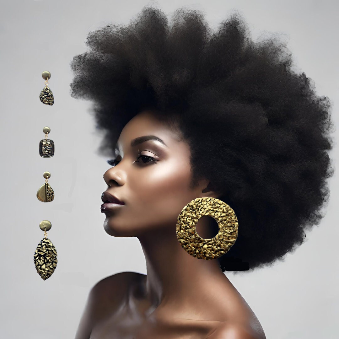 Gold African Style Earrings: Statement Jewelry Collection - Etsy