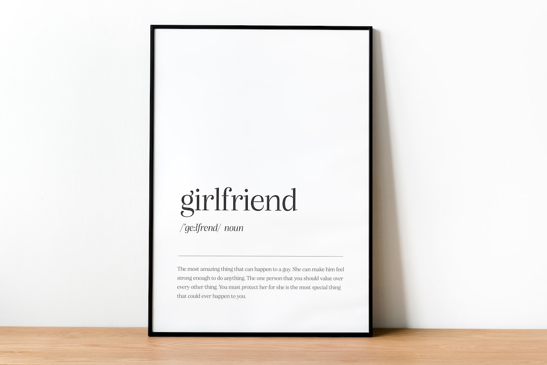 Girlfriend Definition Print Typography Poster Home Décor Minimalist ...