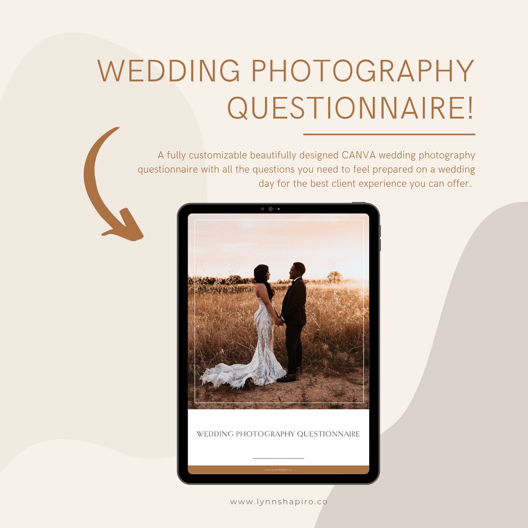 Wedding Photography Client Questionnaire CANVA Template. Editable ...
