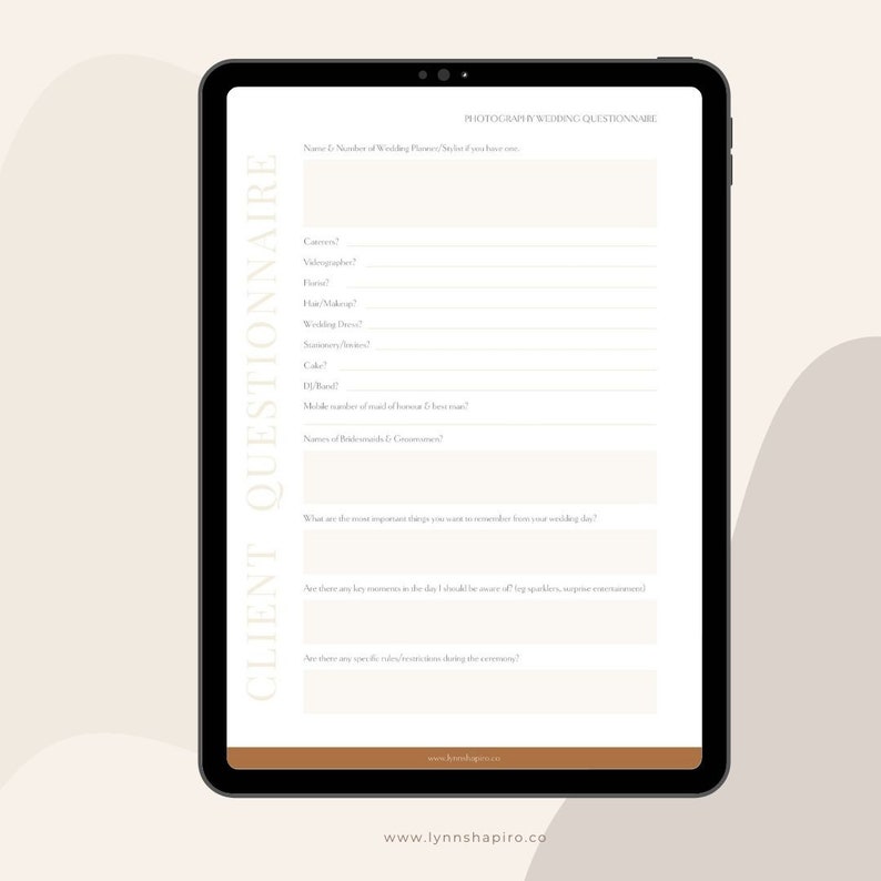 Wedding Photography Client Questionnaire CANVA Template. Editable ...