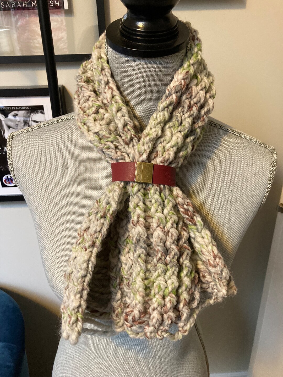 Leather Scarf Cuff With Magnetic Clasp - Etsy