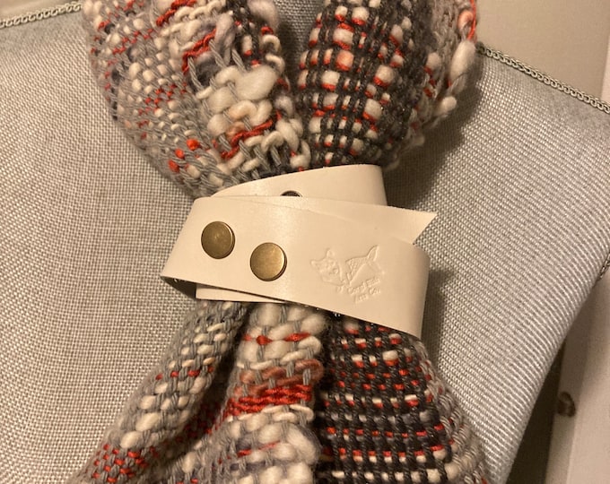 Black Leather Scarf Cuff, Use Like a Shawl Pin to Hold Scarf in Place ...