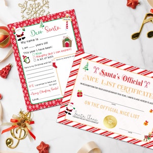 Letter to Santa, Santa Letter, Letter From Santa, Nice List Certificate ...