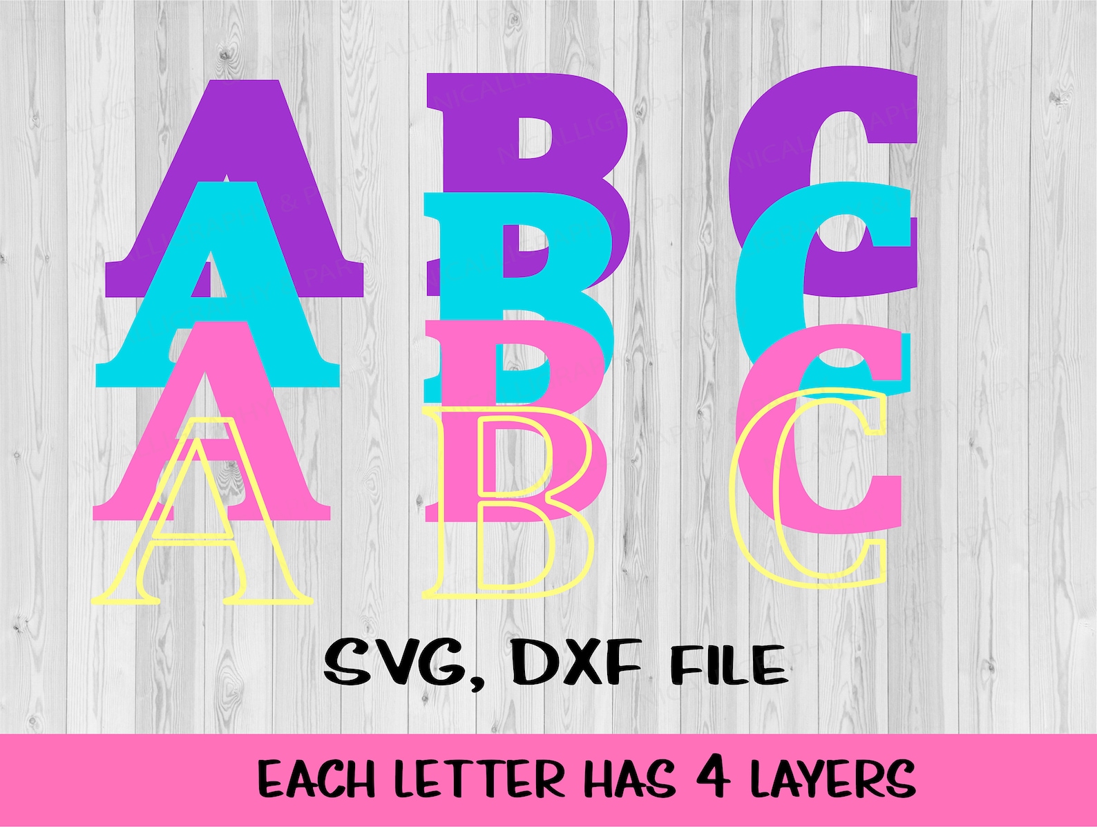 Letters SVG Letters Layers SVG Alphabet SVG Letters Dxf - Etsy
