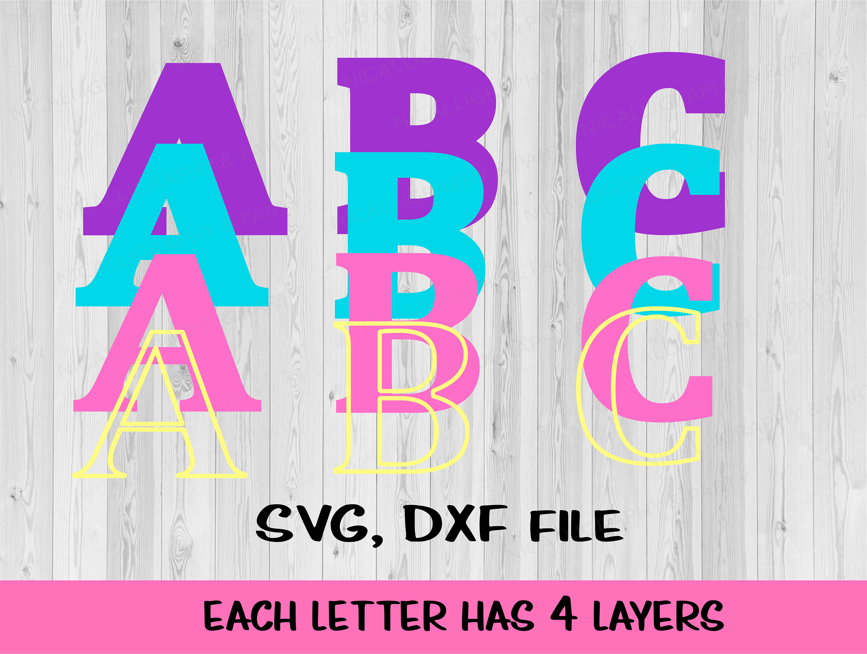 Letters SVG Letters Layers SVG Alphabet SVG Letters Dxf - Etsy Australia