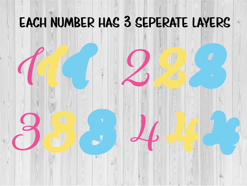 Number Layers SVG, Number SVG, Layered Numbers, Numbers Vector, Cake ...