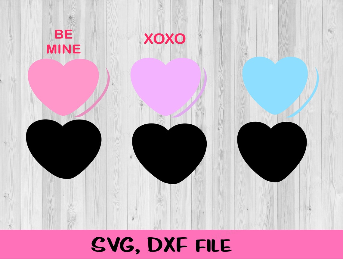 Heart Message SVG Heart Message DXF Conversational Hearts - Etsy