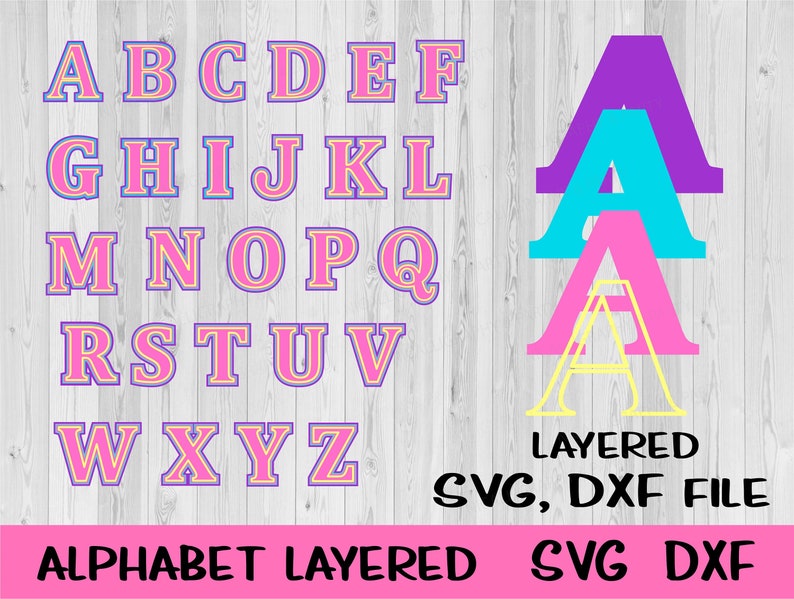 Letters SVG, Letters Layers SVG, Alphabet SVG, Letters Dxf, Letters ...