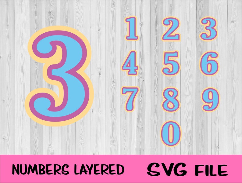 Number Layers SVG Number SVG Layered Numbers Numbers - Etsy