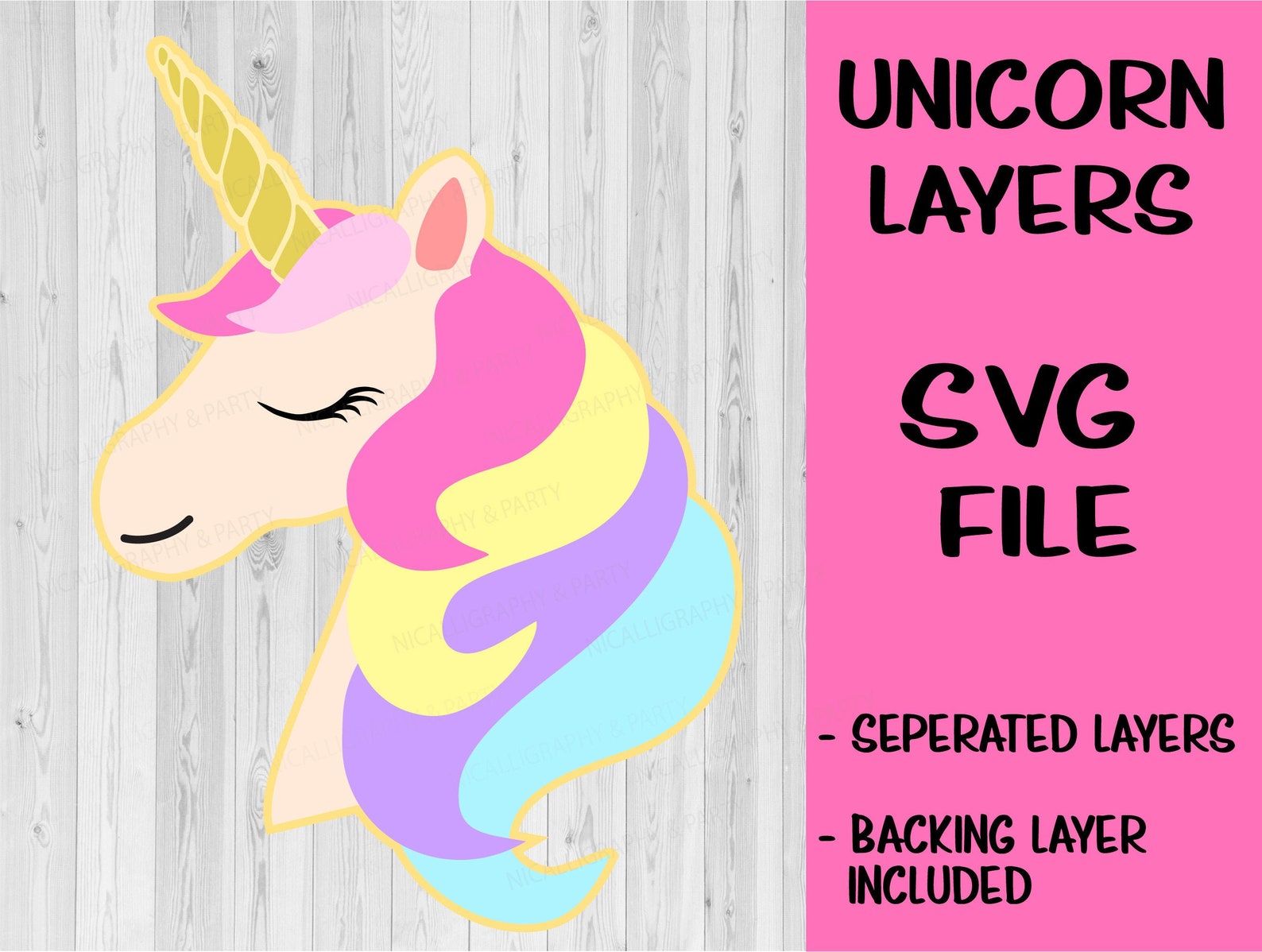 Unicorn SVG, Unicorn Cut File, Unicorn Vector File, Unicorn Layers ...