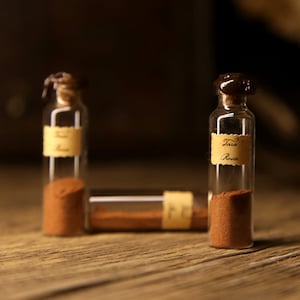 TERRA ROSA (real) Potions Alchemy Ingredients Glass Vials With Corks ...