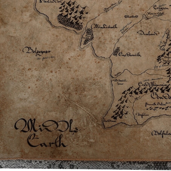 Middle Earth Map Parchment - Etsy