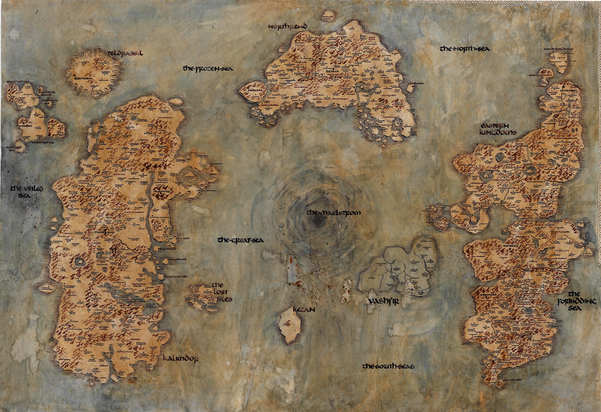WOW Azeroth SUPER DETAILED Map. World of Warcraft Map. Choose Expansion ...