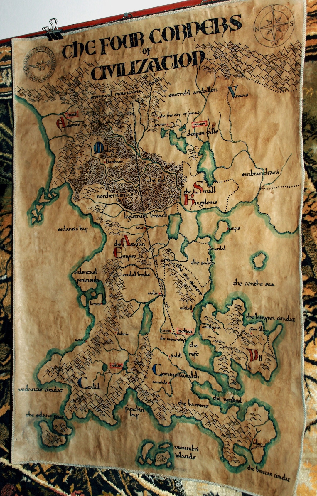 TEMERANT Map, the Name of the Wind Map, Four Corners of Civilization ...