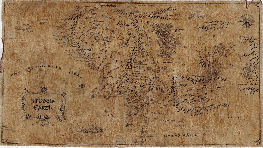Readily Available HUGE, Fantasy Map, Fully Handdrawn, Fully Handmade ...