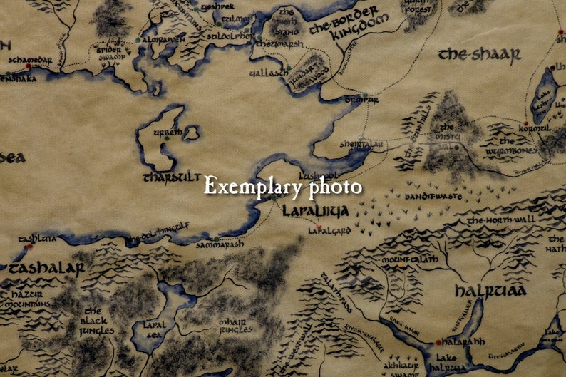 Large handdrawn realistic Faerun map. Please read | Etsy