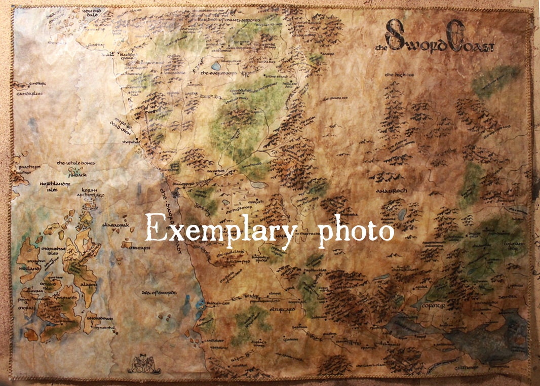 Large Sword Coast map version 1. Please read description. | Etsy