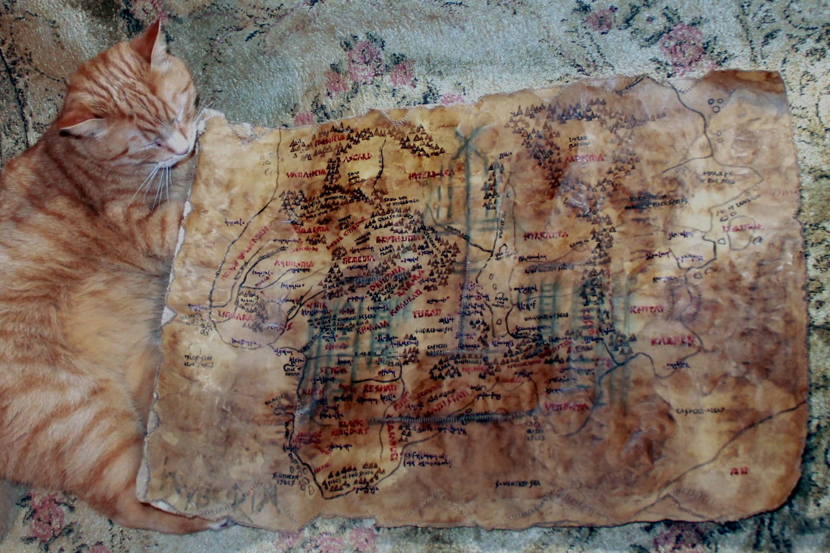 Human Skin MEDIUM Hyboria Map Conan Series. Handmade and Drawn - Etsy UK