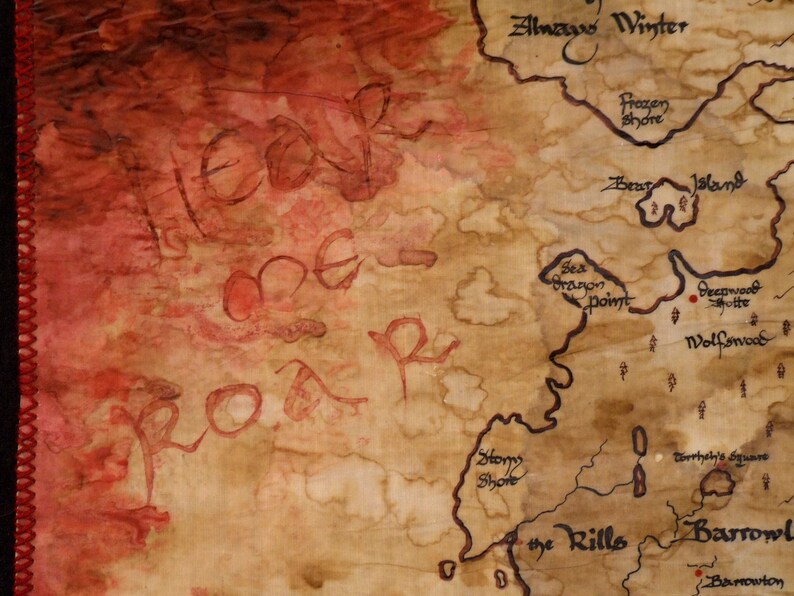 Big, Handdrawn, Lannister House, Realistic Westeros Map. Game of ...