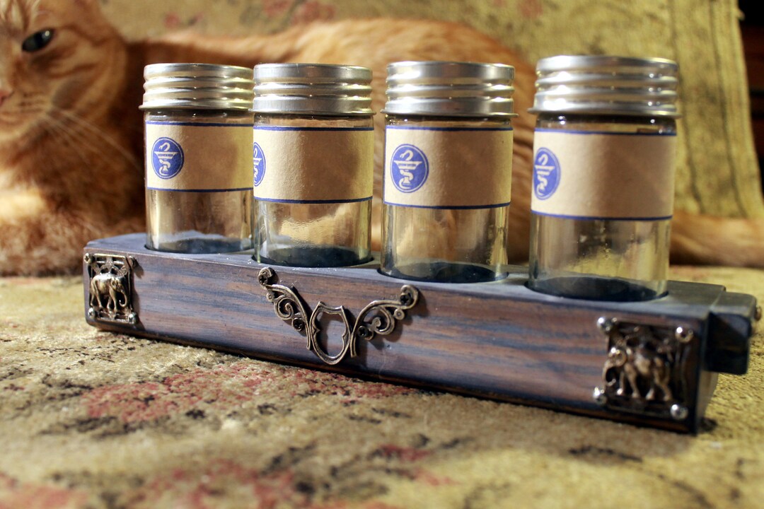 No. 12 Alchemist Set Blue Witchcraft Set Vintage Bottles Vintage Spice ...