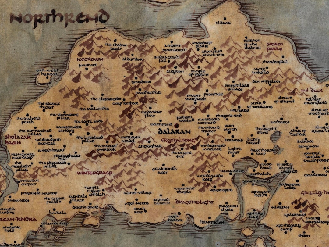 WOW Azeroth SUPER DETAILED Map. Size: Huge. World of Warcraft - Etsy