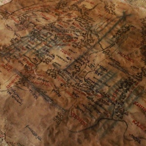 Human Skin Hyboria Map Conan Series. Handmade and Drawn Realistic ...