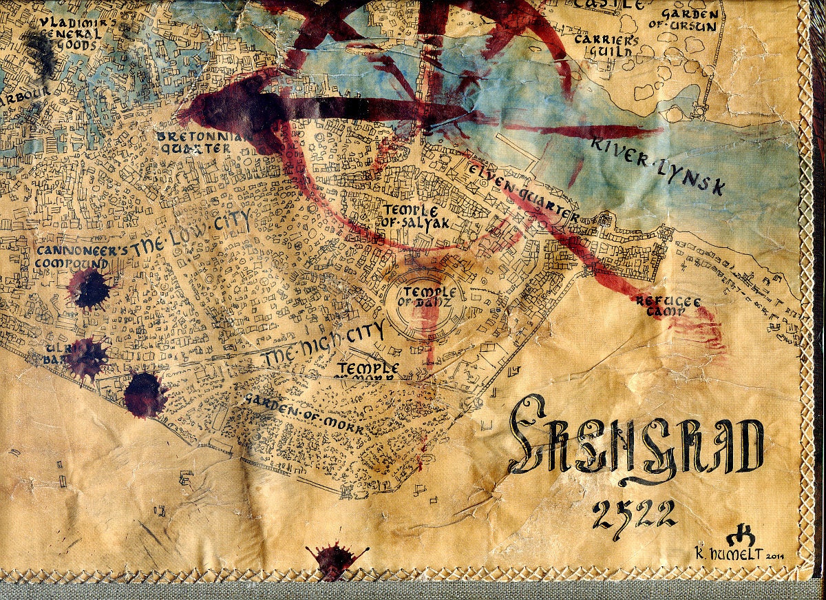 Warhammer Erengrad handdrawn map Kislev Storm of Chaos fantasy map ...