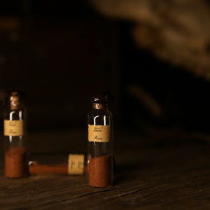 TERRA ROSA (real) Potions Alchemy Ingredients Glass Vials With Corks ...