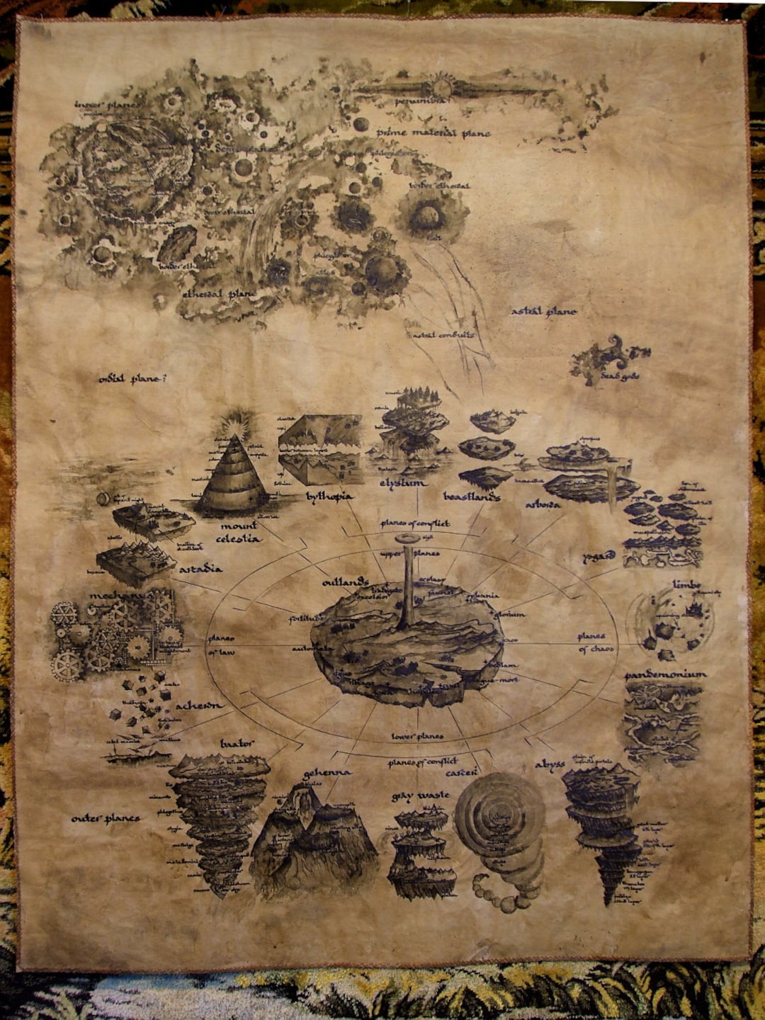 Dungeons and Dragons HUGE Map.handdrawn. Multiverse. Fantasy Map ...