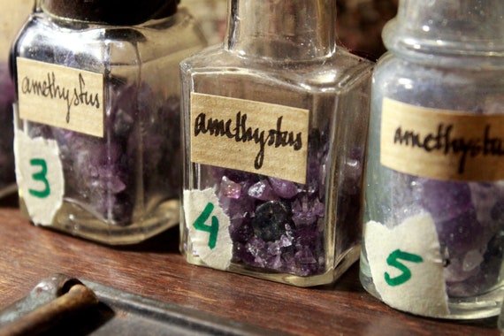 AMETHYST Real in Antique Vial Alchemy Ingredient Witchcraft | Etsy